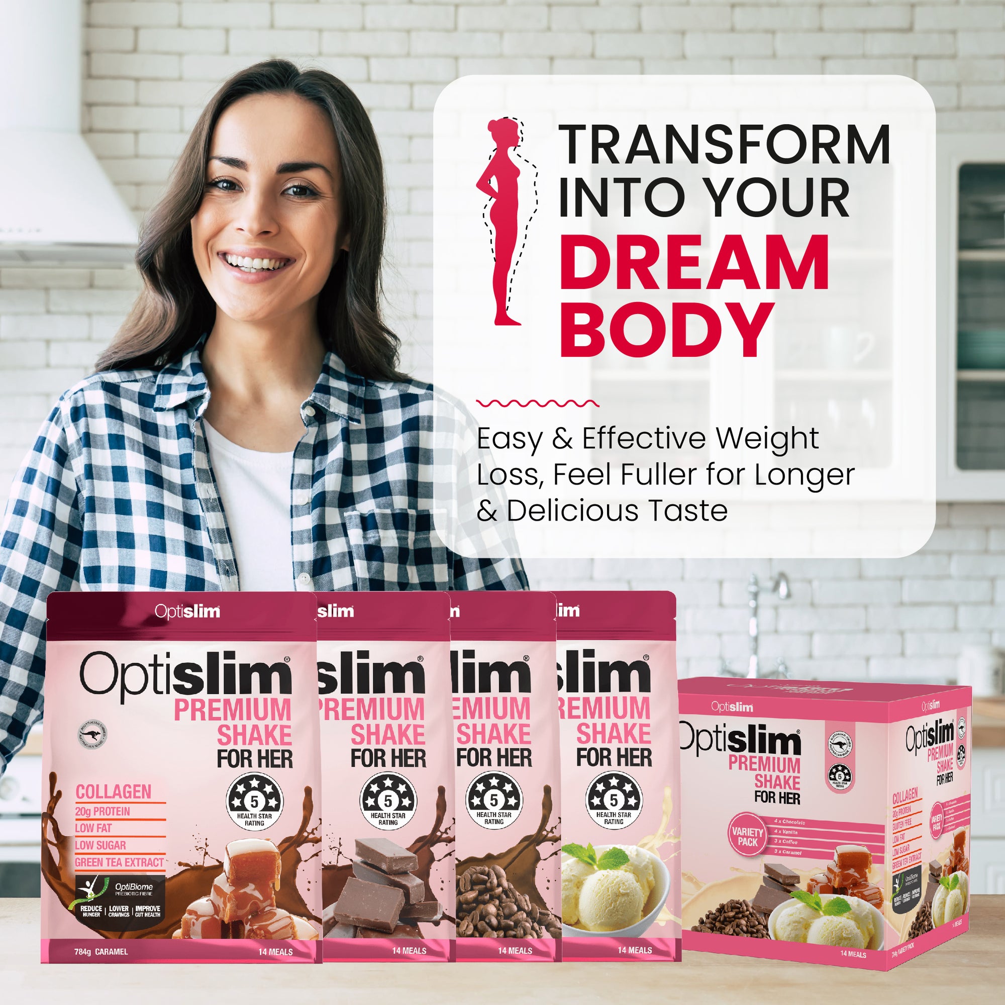 Buy 3 GET 1 FREE Optislim Shakes - 56 Meals | Optislim