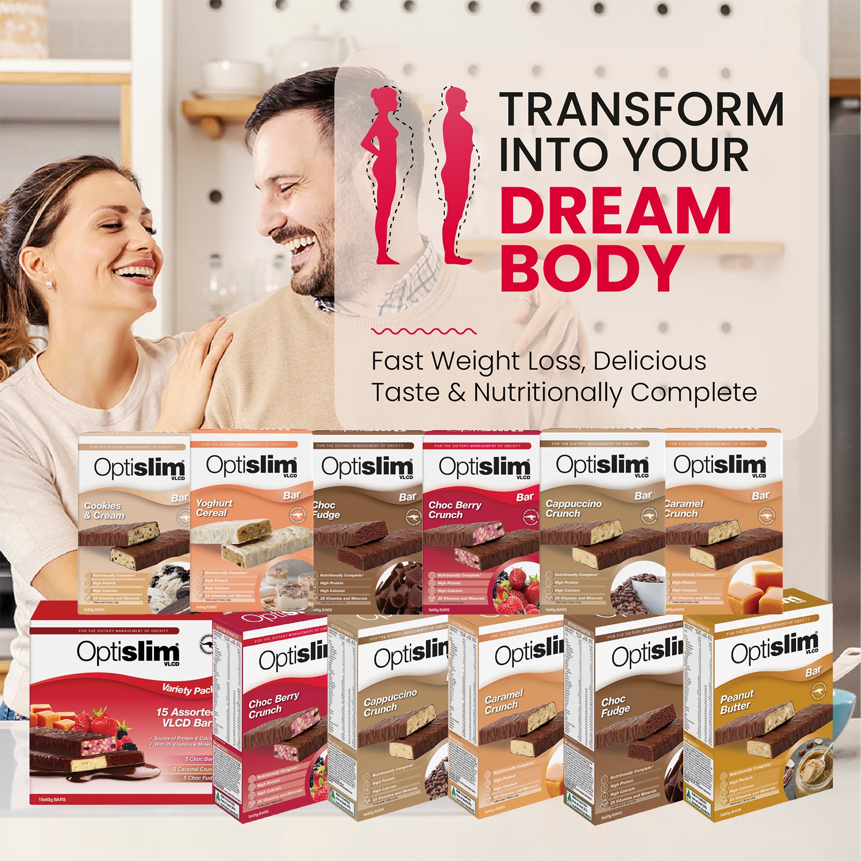 VLCD Bars Yoghurt Cereal - 5 Meals | Optislim