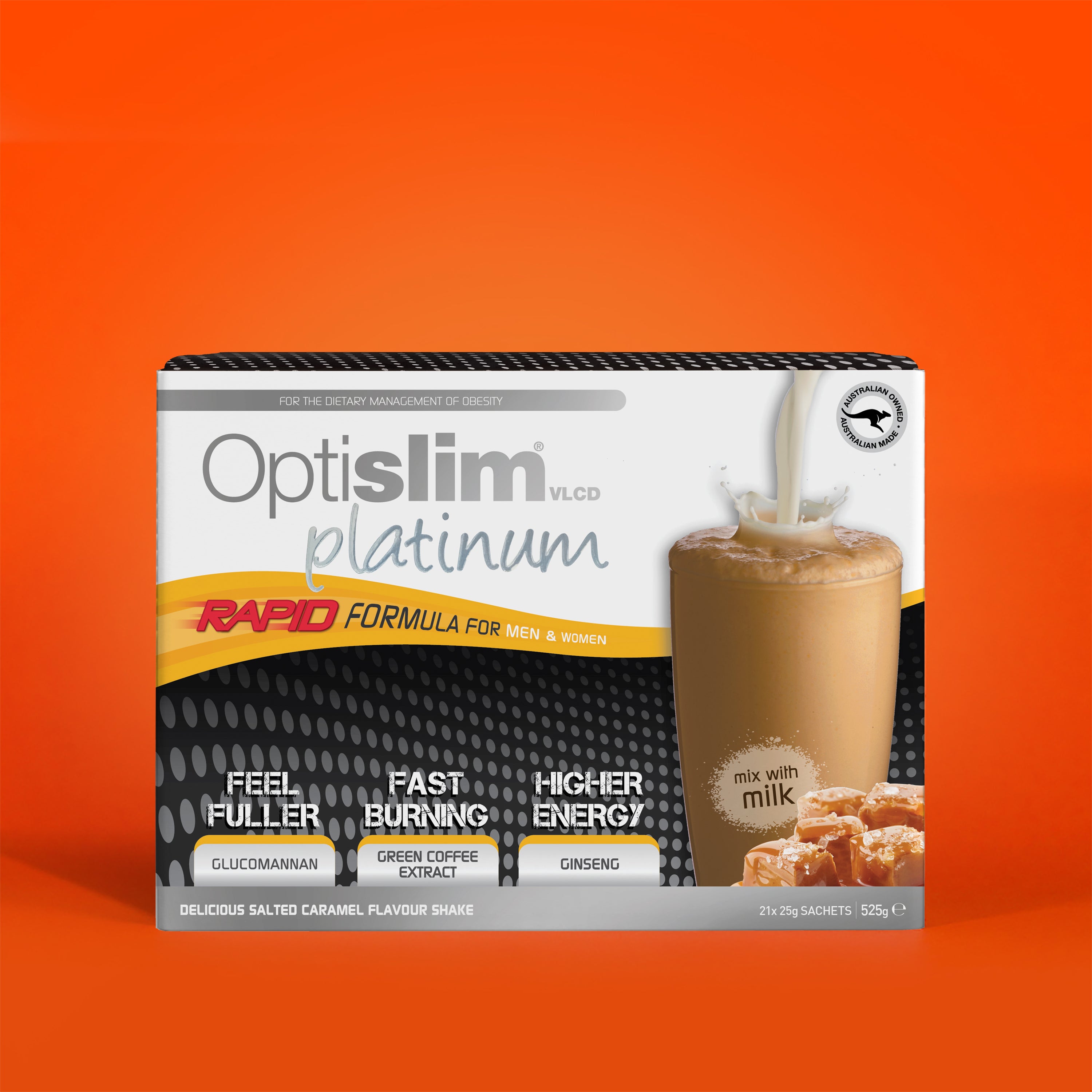 VLCD PLATINUM Shake Salted Caramel - 21 Meals | Optislim