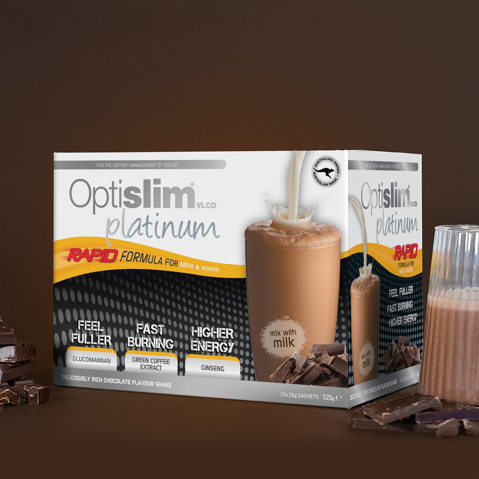 VLCD PLATINUM Shake Chocolate - 21 Meals | Optislim