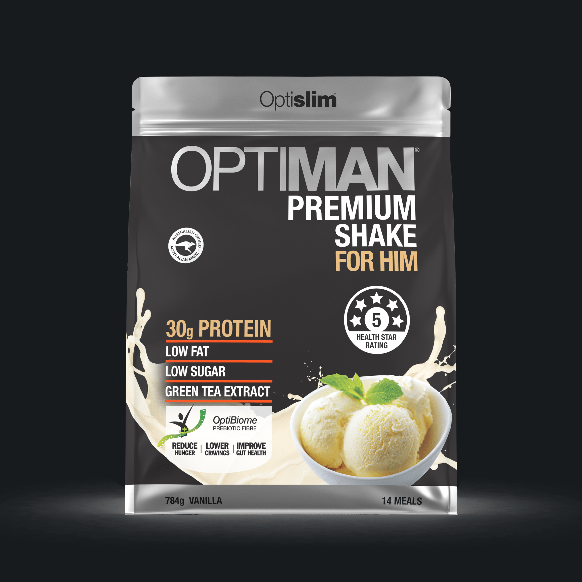 Buy Optiman Premium Vanilla Shake (784g) in Australia - Savor Creamy ...