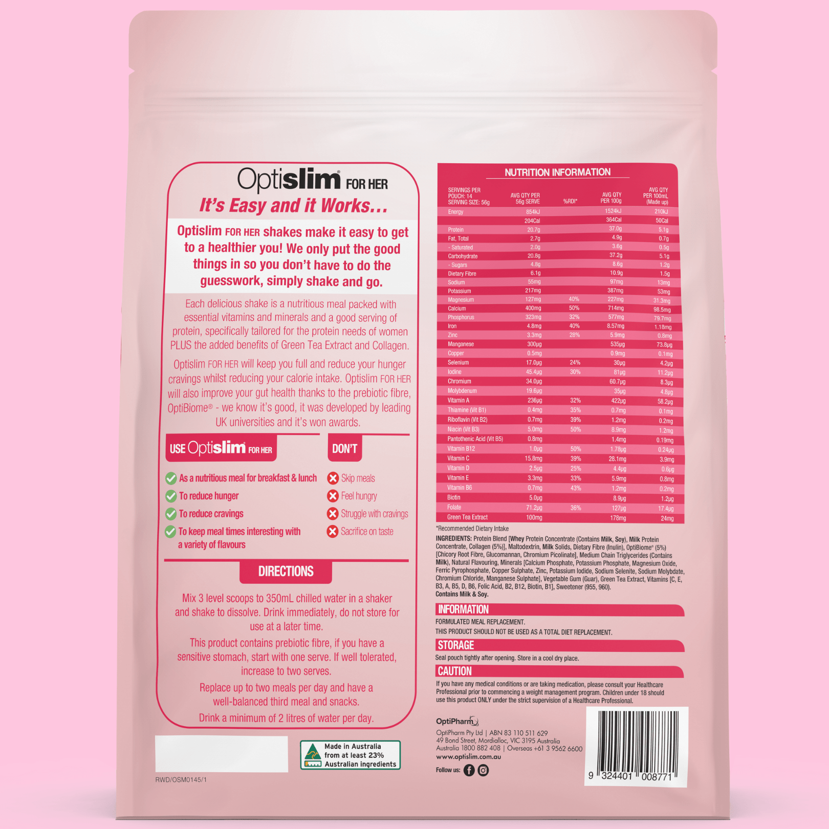 Optislim For Her - Vanilla Shake | Optislim